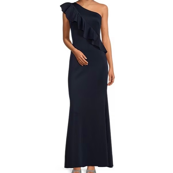 Jessica Howard | Dresses | Jessica Howard Navy Oneshoulder Formal With ...